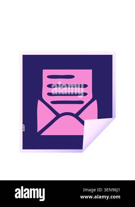 stretching up animation of square peeling sticker cartoon of a letter ...