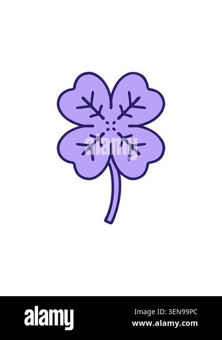 popping motion animation of tattoo in traditional style of a 4 leaf ...