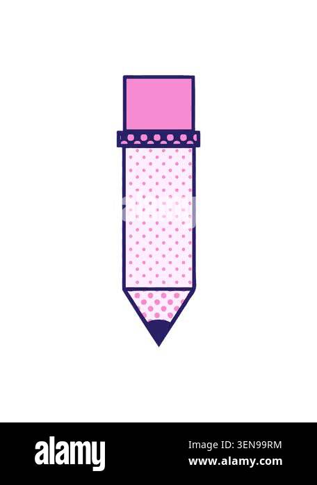 pixelize effect animation of comic book style cartoon of a of a pencil ...