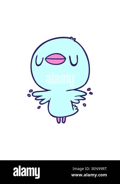 pressure popping animation of cute cartoon chick flapping wings Stock ...