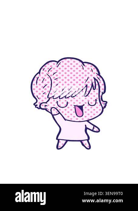 bobbing motion animation of cartoon woman talking drawing Stock Video ...