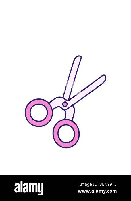 stretching up animation of cartoon of a pair of scissors Stock Video ...