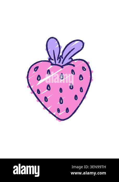 attention grabbing animation of a Strawberry Chalk Drawing Stock Video ...