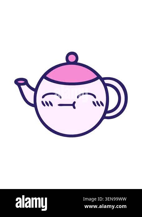 shivering motion animation of cartoon of a teapot Stock Video Footage ...