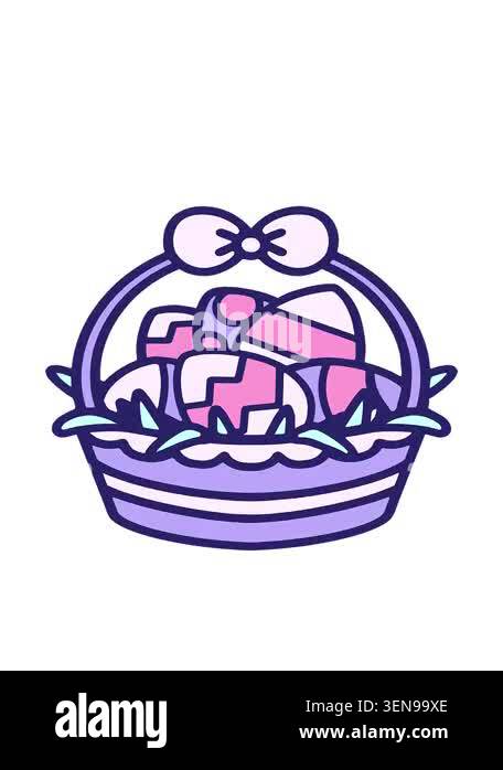 bobbing motion animation of easter basket cartoon Stock Video Footage ...