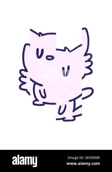 splitting motion animation of Cat Chalked Drawing Stock Video Footage ...
