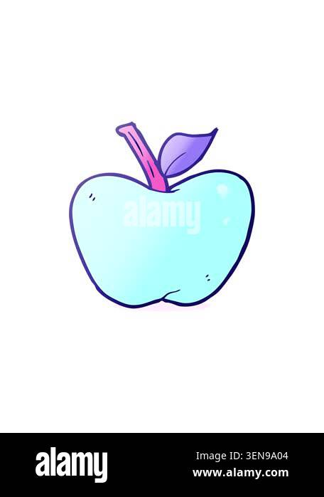 starburst effect animation of cartoon apple illustration Stock Video ...