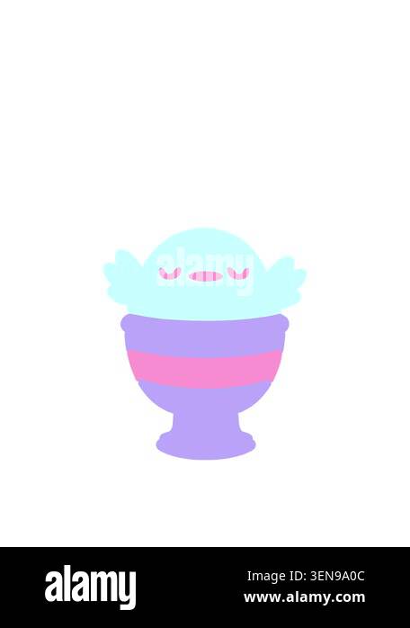 jumping motion animation of cute baby bird in egg cup Stock Video ...