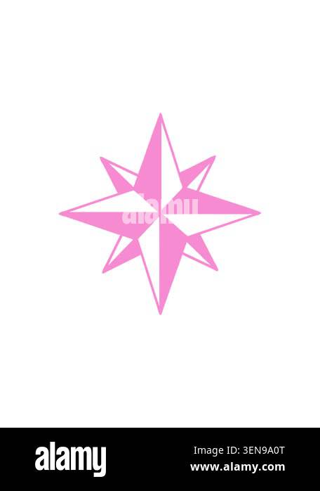 radioactive glowing animation of tattoo in black line style of a star ...