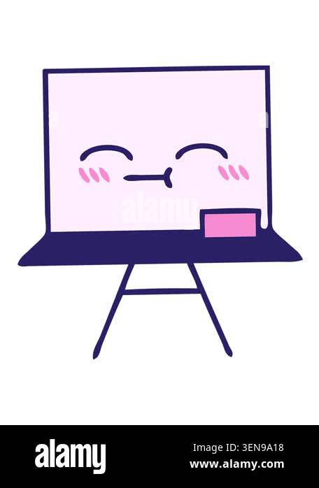 jiggle motion animation of cute cartoon of a white board Stock Video ...
