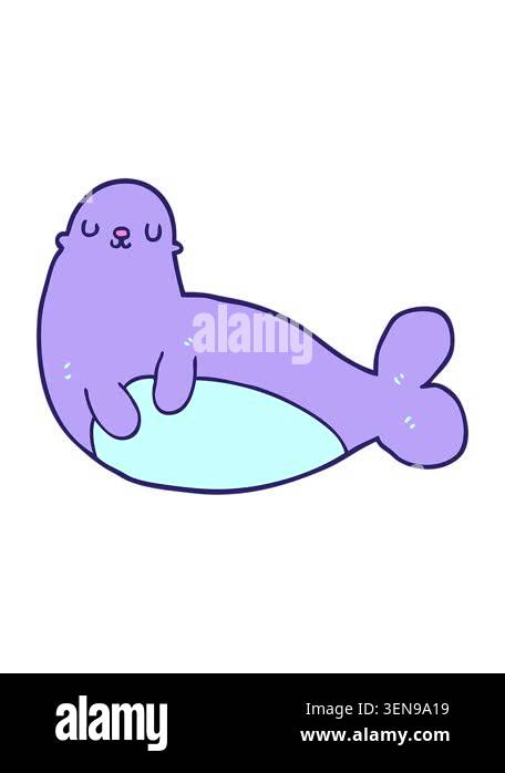 power up animation of cartoon seal drawing Stock Video Footage - Alamy
