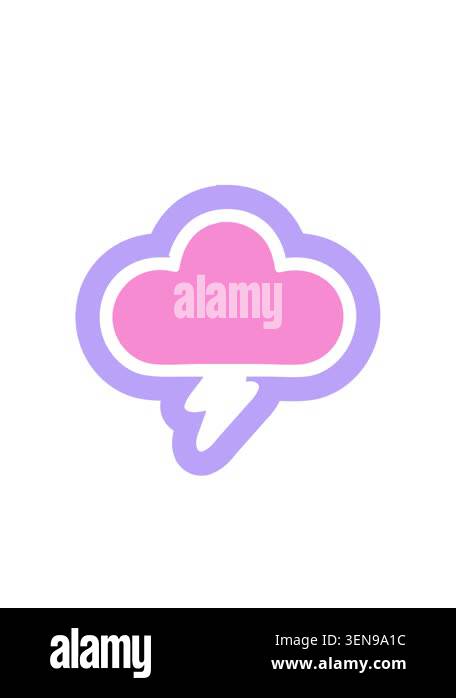 blinking radial lines animation of storm cloud symbol icon Stock Video ...