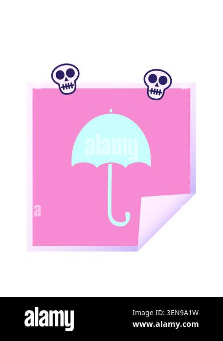 spinning skulls animation of square peeling sticker cartoon of an open ...