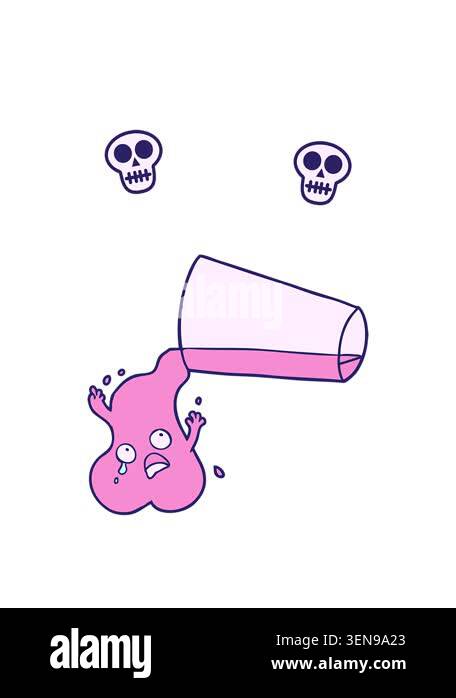 spinning skulls animation of pouring water cartoon Stock Video Footage ...