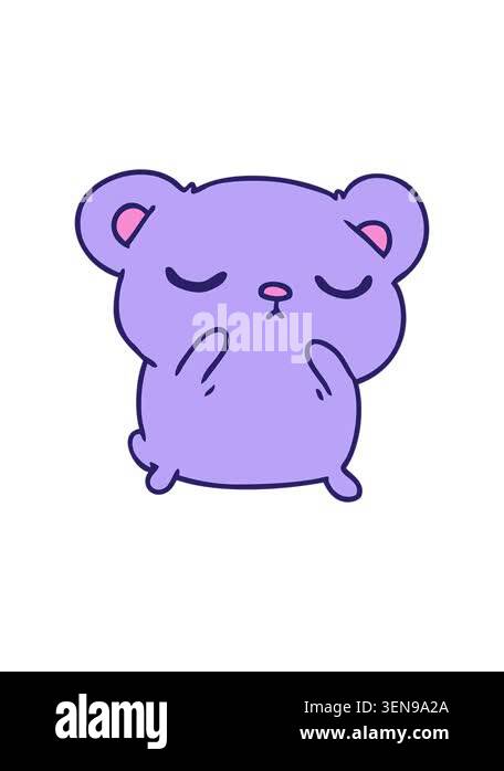 popping motion animation of freehand drawn cartoon of a cute bear Stock ...