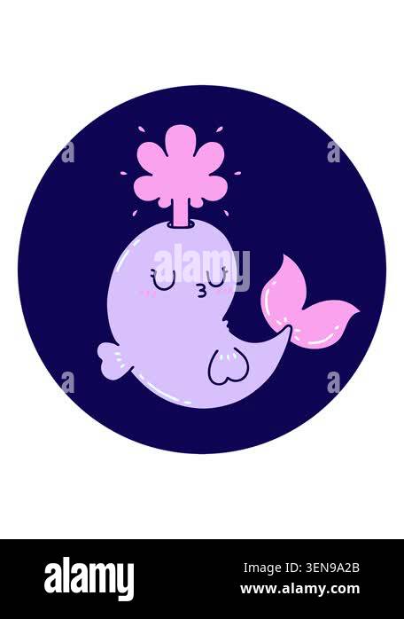 neon light effect animation of icon of a tattoo style happy squirting ...