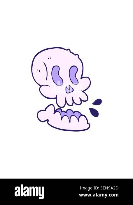 splitting effect animation of skull drawing Stock Video Footage - Alamy