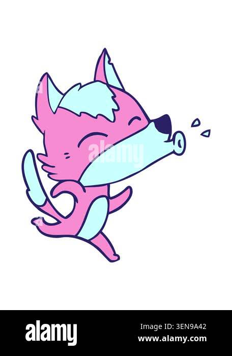 bobbing motion animation of fox cartoon character design Stock Video ...