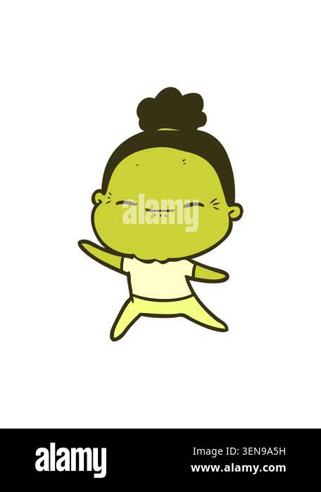 changing color animation of cartoon peaceful old woman Stock Video ...