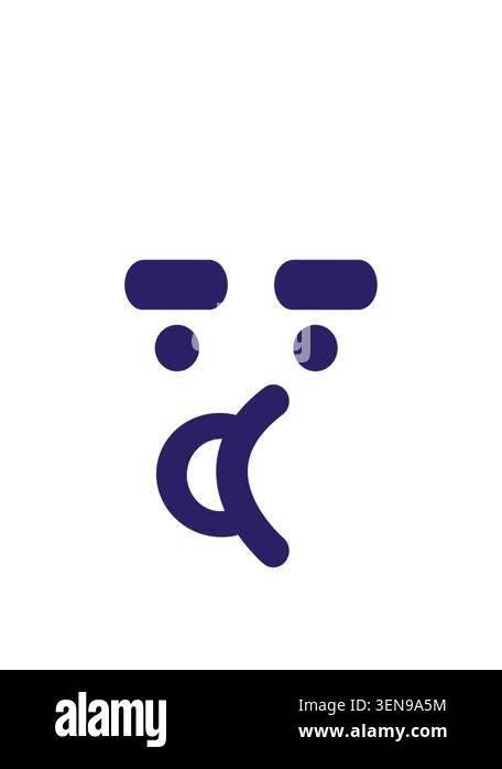stretching up animation of talking face icon Stock Video Footage - Alamy