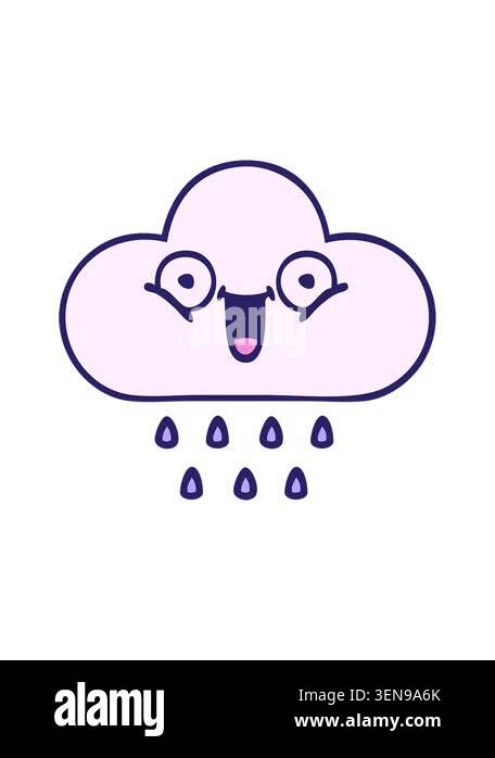 shine light effect animation of cute cartoon of a rain cloud Stock ...