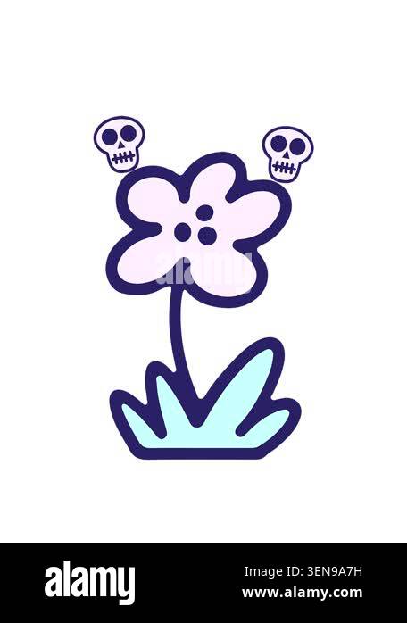spinning skulls animation of cute simple flower design Stock Video ...