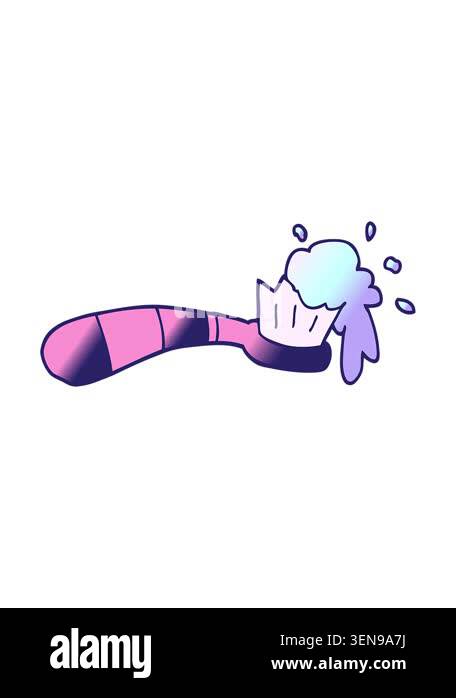 shaking motion animation of cartoon doodle toothbrush Stock Video ...