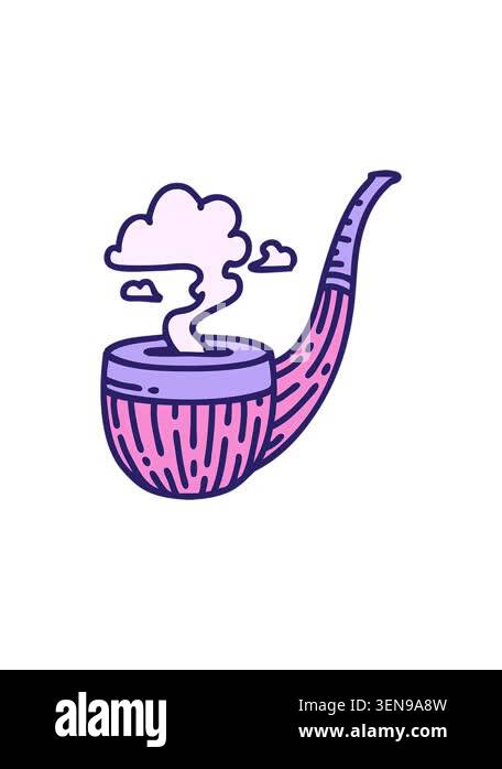 splitting effect animation of tattoo image of a smokers pipe Stock ...