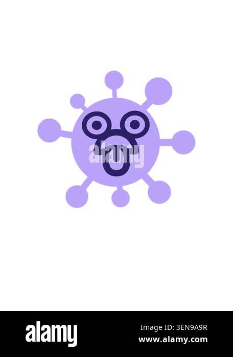 rise and float animation of exhausted staring virus Stock Video Footage ...