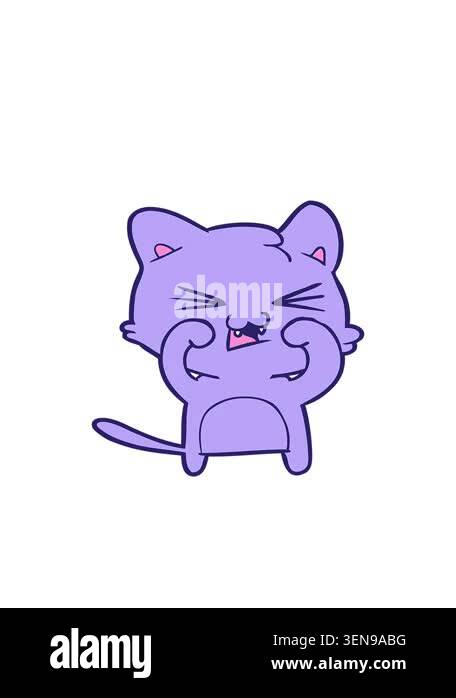 bobbing motion animation of cartoon cat hissing Stock Video Footage - Alamy