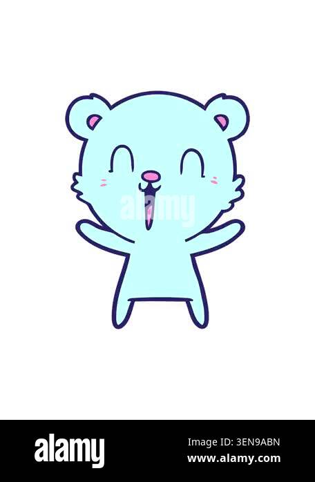 shivering motion animation of teddy bear cartoon character Stock Video ...