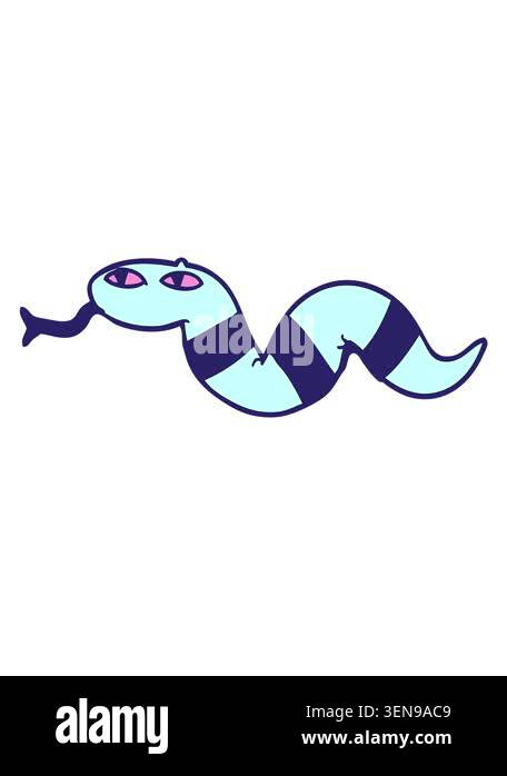 vibrating motion animation of cartoon doodle of a snake Stock Video ...