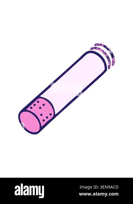 popping motion animation of retro grunge texture cartoon of a cigarette ...