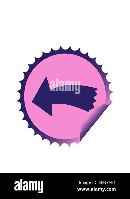 stretching up animation of circular peeling sticker quirky cartoon ...