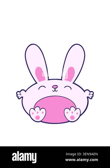 stretching up animation of illustrated rabbit Stock Video Footage - Alamy