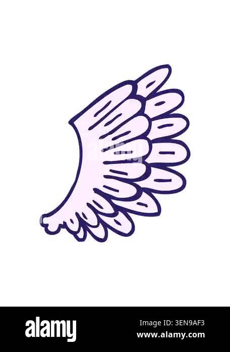 shivering motion animation of cartoon doodle angel wings Stock Video ...