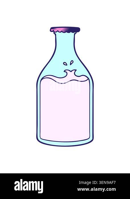 shine light effect animation of cartoon milk bottle Stock Video Footage ...