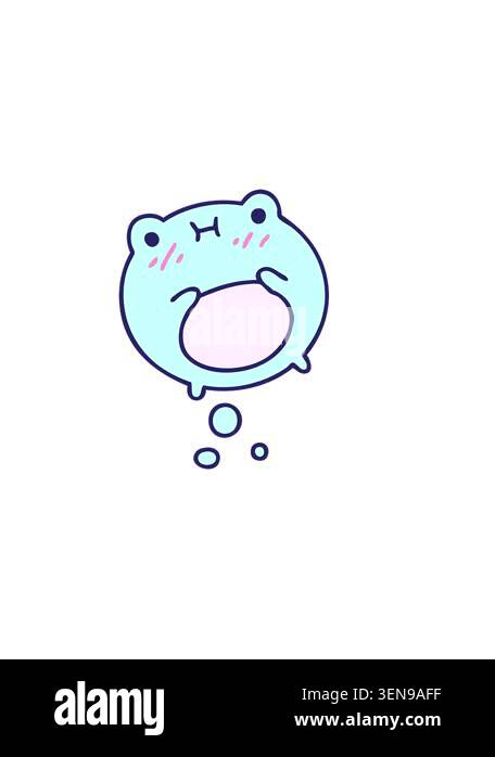 horizontally vibrating animation of cartoon of a cute frog Stock Video ...