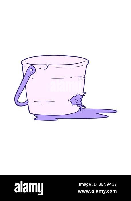 jiggle motion animation of broken bucket cartoon Stock Video Footage ...