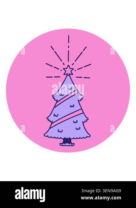 vibrating motion animation of icon of a christmas tree with star Stock ...