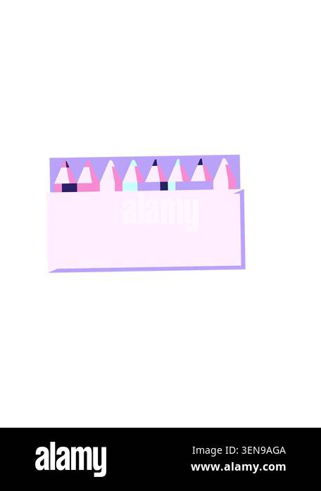 horizontally vibrating animation of pack of coloring pencils graphic ...