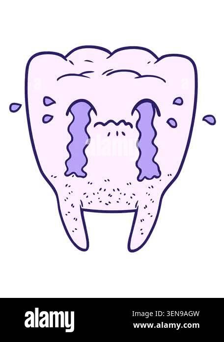 vibrating motion animation of cartoon tooth crying Stock Video Footage ...