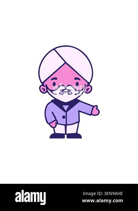 radioactive glowing animation of indian man with turban indicating ...