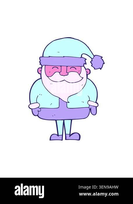 bobbing motion animation of cartoon santa claus doodle Stock Video ...