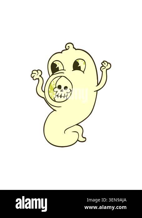 changing color animation of spooky cartoon doodle ghost Stock Video ...