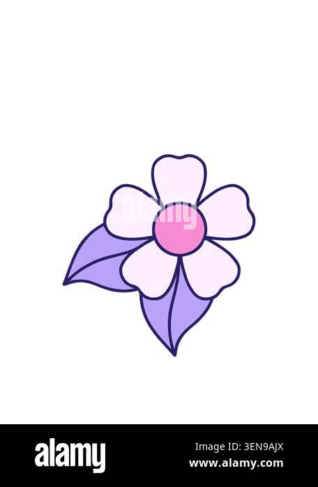 jumping motion animation of drawing of a flower Stock Video Footage - Alamy