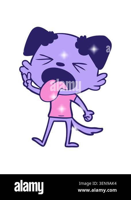 glitter effect animation of cartoon of disgusted dog Stock Video ...