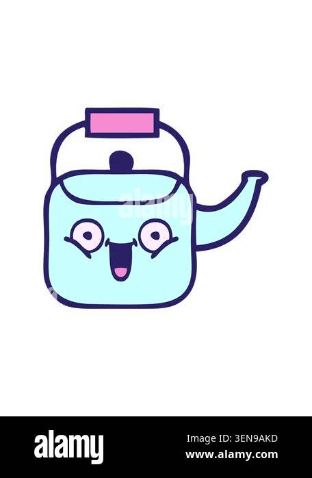 shine light effect animation of cute cartoon of a kettle Stock Video ...