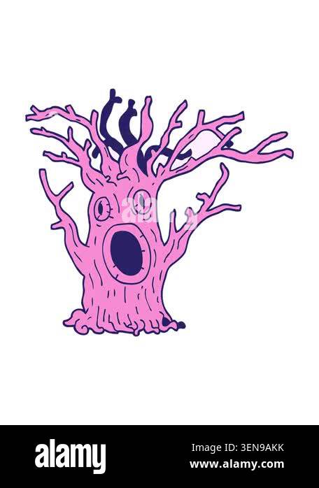 shaking motion animation of cartoon doodle spooky tree Stock Video ...