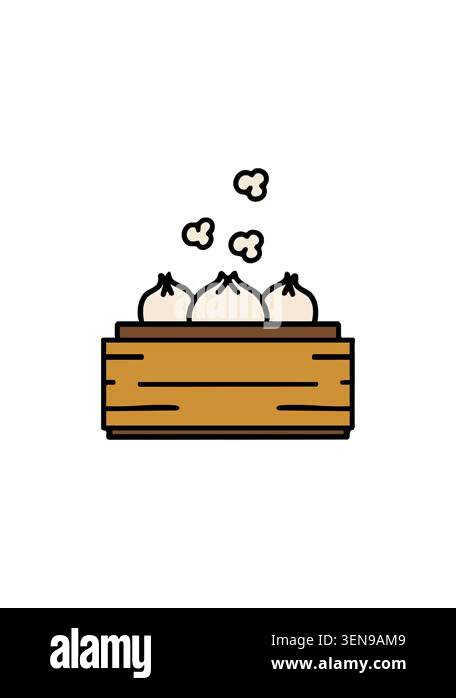 radioactive glowing animation of hot japanese gyoza dumplings in ...